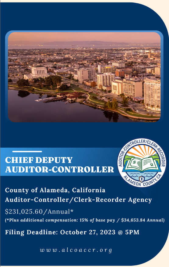 Job Announcement: Chief Deputy Auditor-Controller - County of Alameda